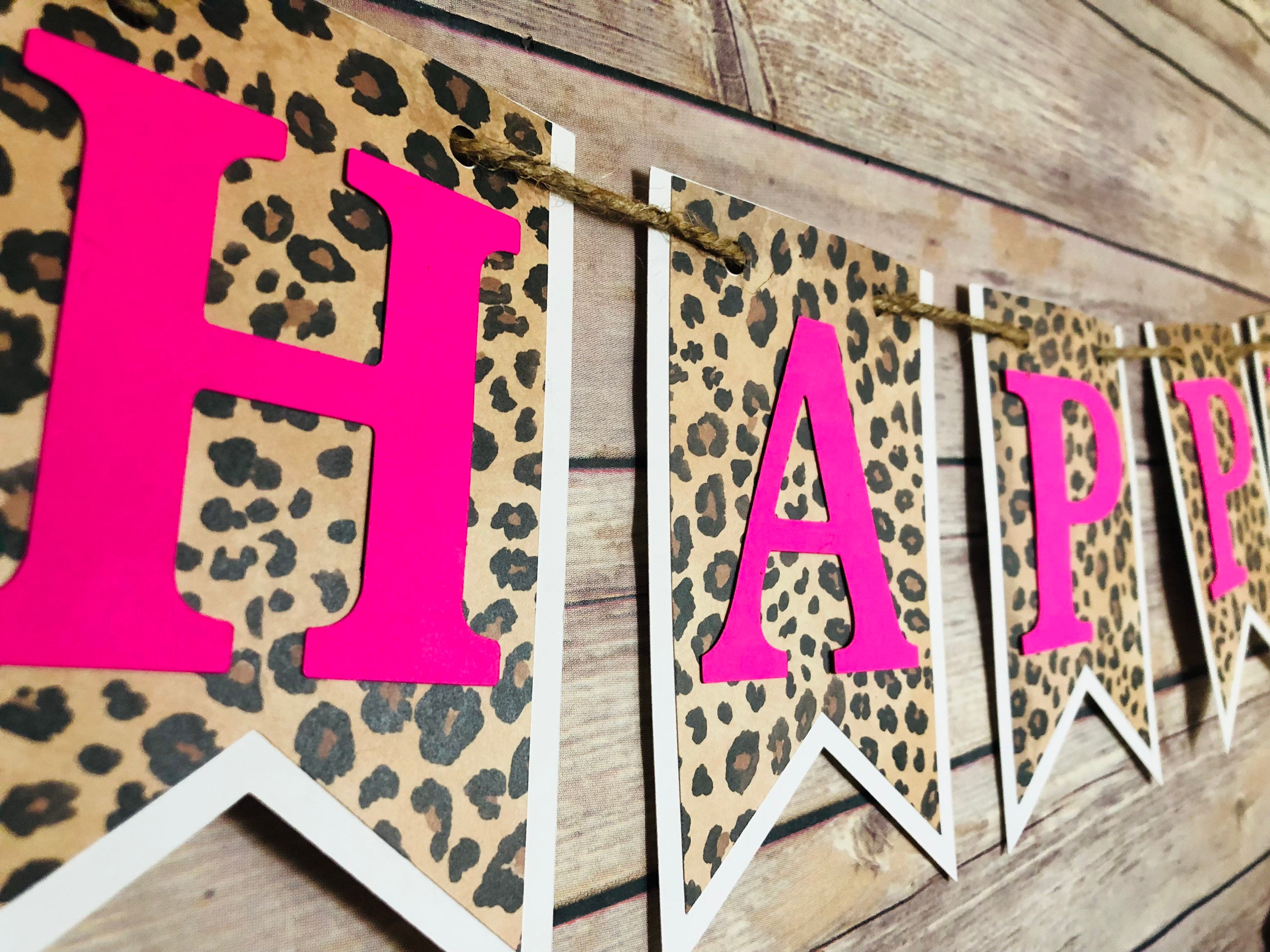 Leopard Birthday Banner Leopard Banner Leopard Party - Etsy