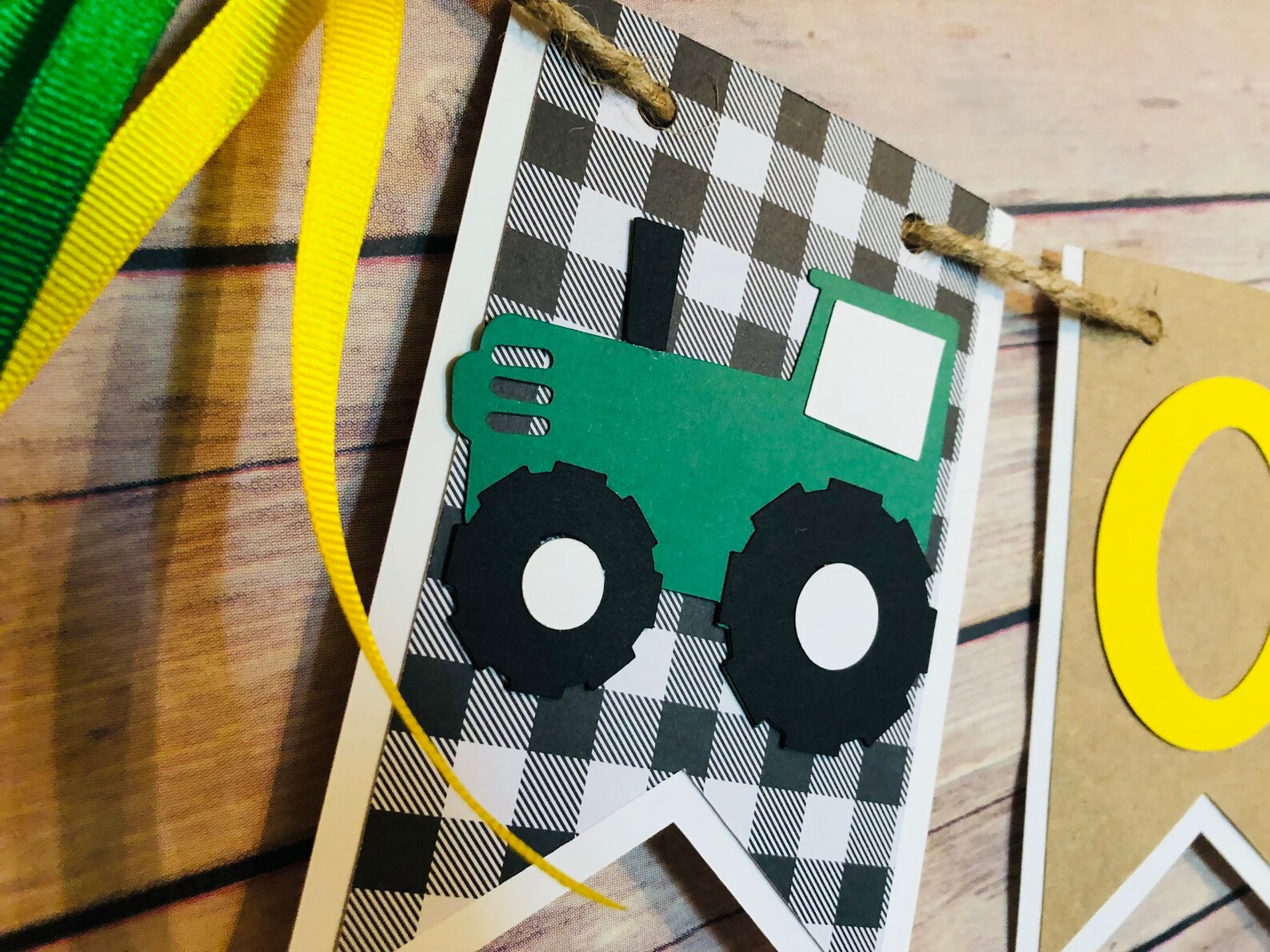 Buffalo Check Tractor Banner, Tractor Banner, Gingham Tractor Banner ...