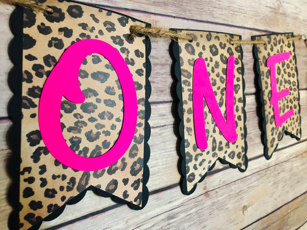 Leopard One Banner, Leopard Banner, Leopard Decor, Leopard Birthday ...