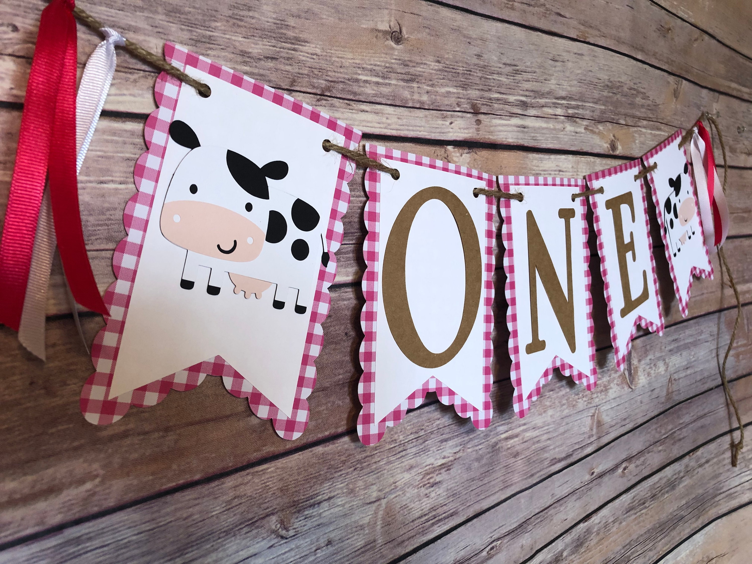 Cow banner farm banner barnyard banner western banner | Etsy