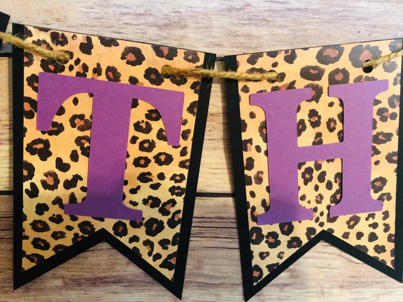 Leopard Happy Birthday Banner Leopard Birthday Banner | Etsy