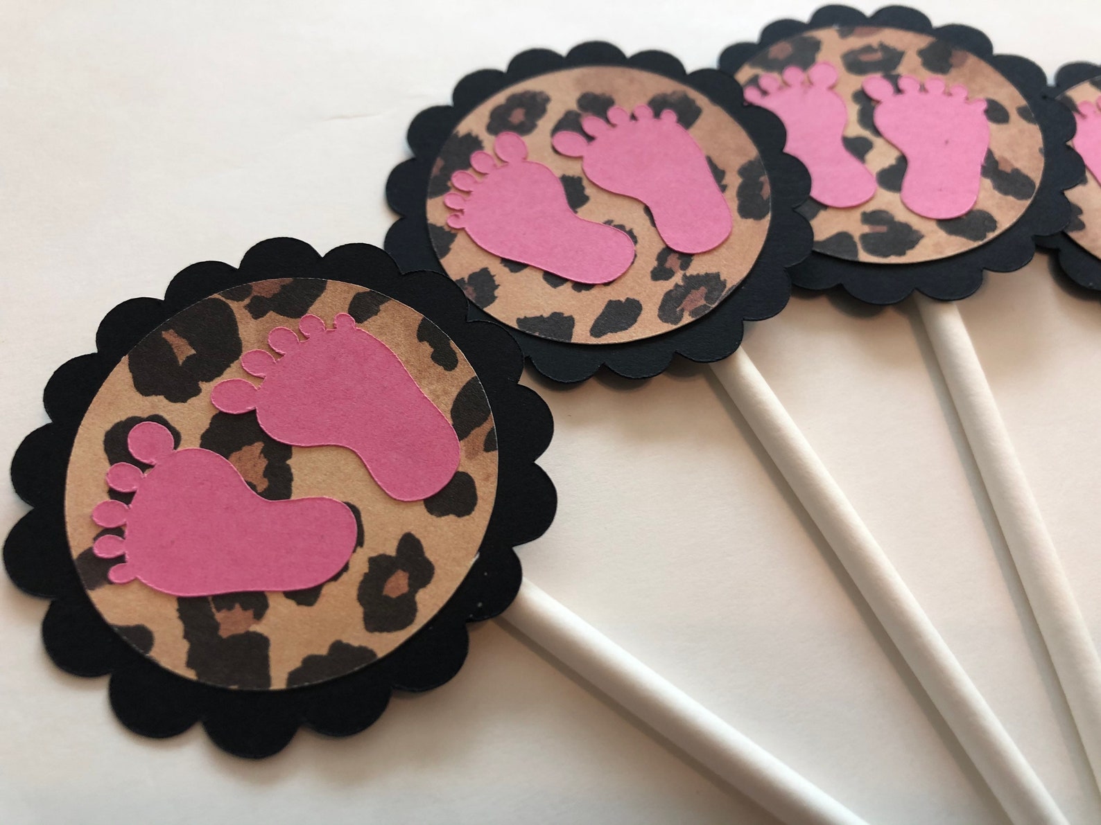 Leopard Baby Feet Cupcake Toppers, Leopard Baby Toppers, Leopard ...