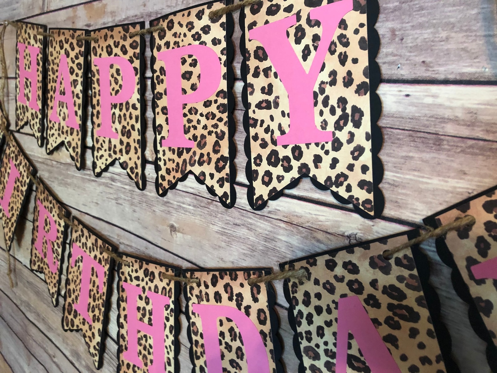 Leopard Happy Birthday Banner Leopard Banner Birthday - Etsy