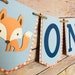 Gingham Fox Banner, Fox Banner, Fox High Chair Banner, Woodland Banner ...