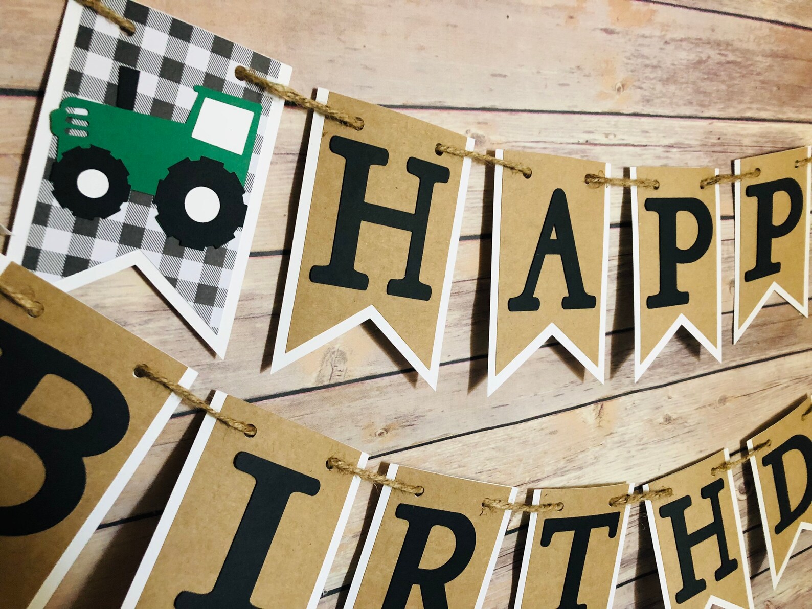 Buffalo Check Tractor Banner, Tractor Banner, Gingham Tractor Banner ...