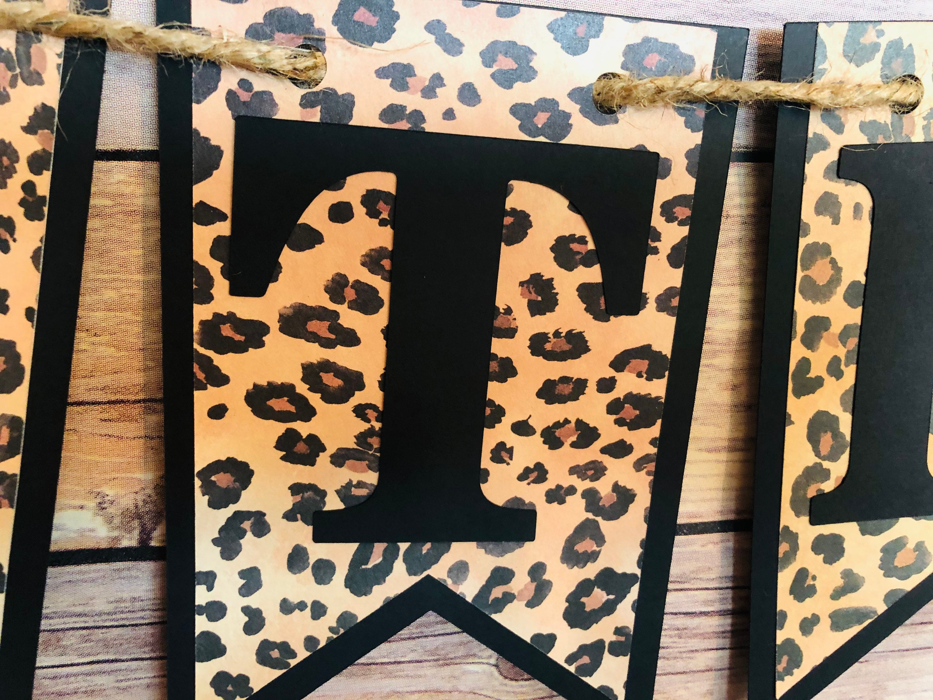 Leopard Happy Birthday Banner Leopard Birthday Banner | Etsy