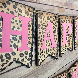 Leopard Happy Birthday Banner, Leopard Banner, Birthday Banner, Cheetah ...