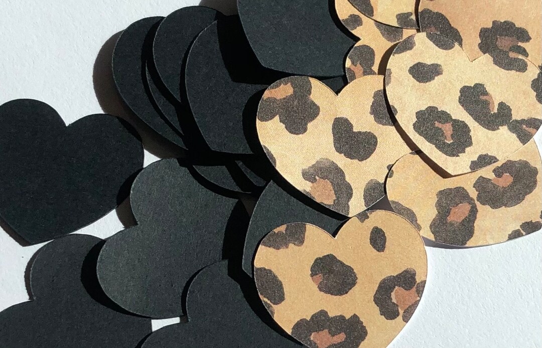 Leopard Heart Confetti, Leopard Confetti, Cheetah Confetti, Heart ...
