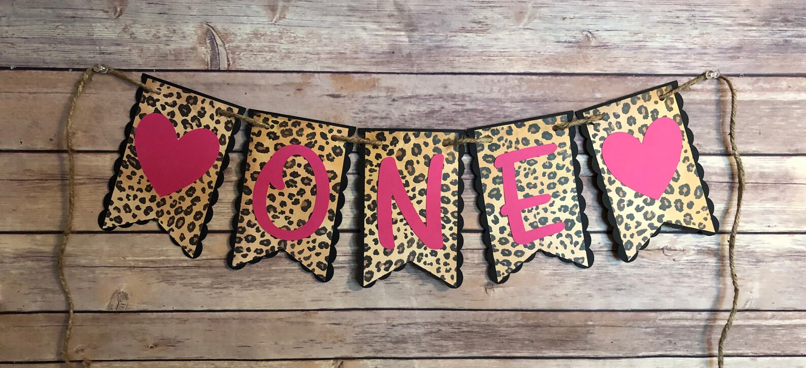 Leopard heart banner pink leopard banner leopard banner | Etsy