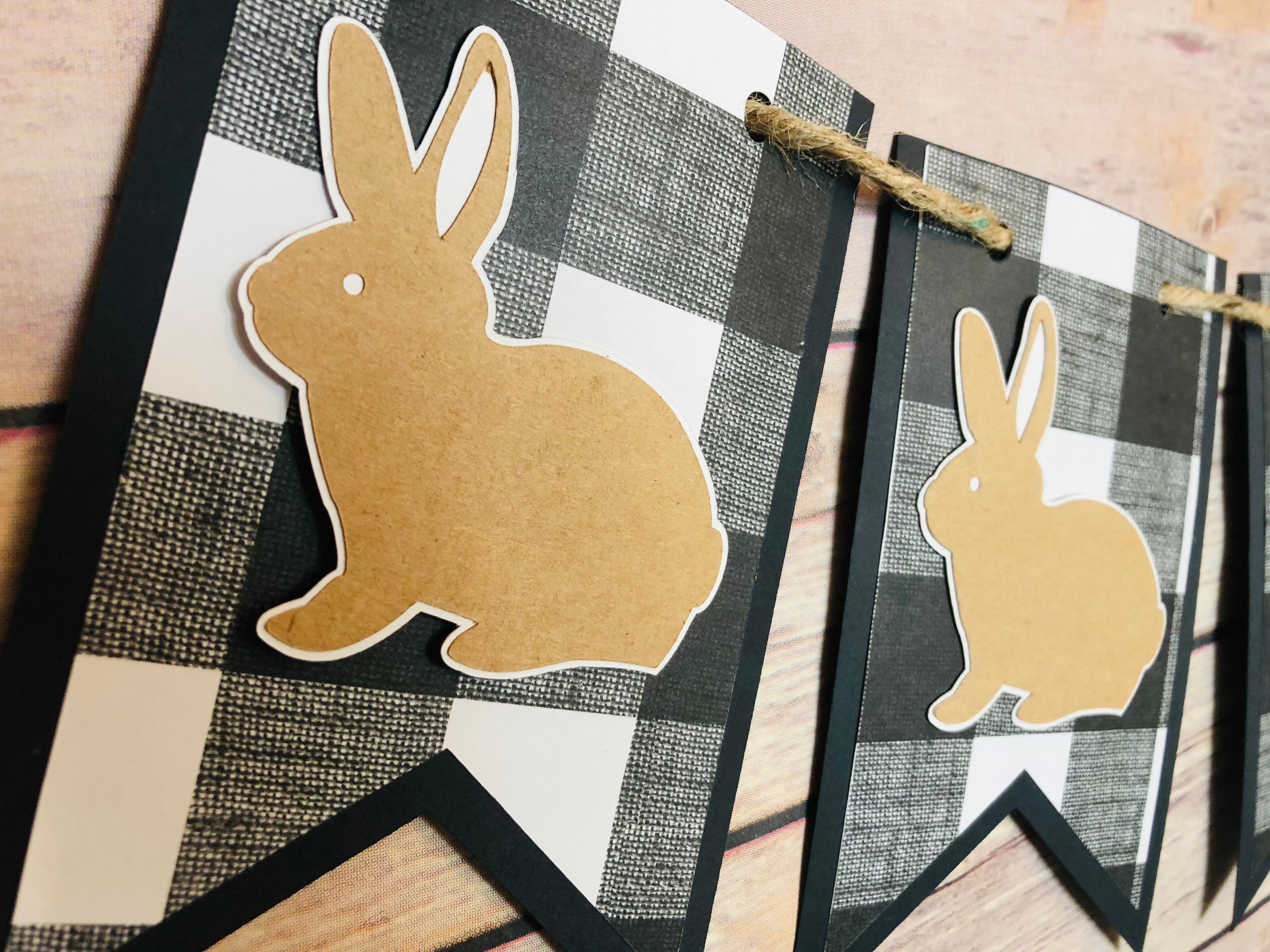 Buffalo Check Bunny Banner Buffalo Check Rabbit Banner | Etsy