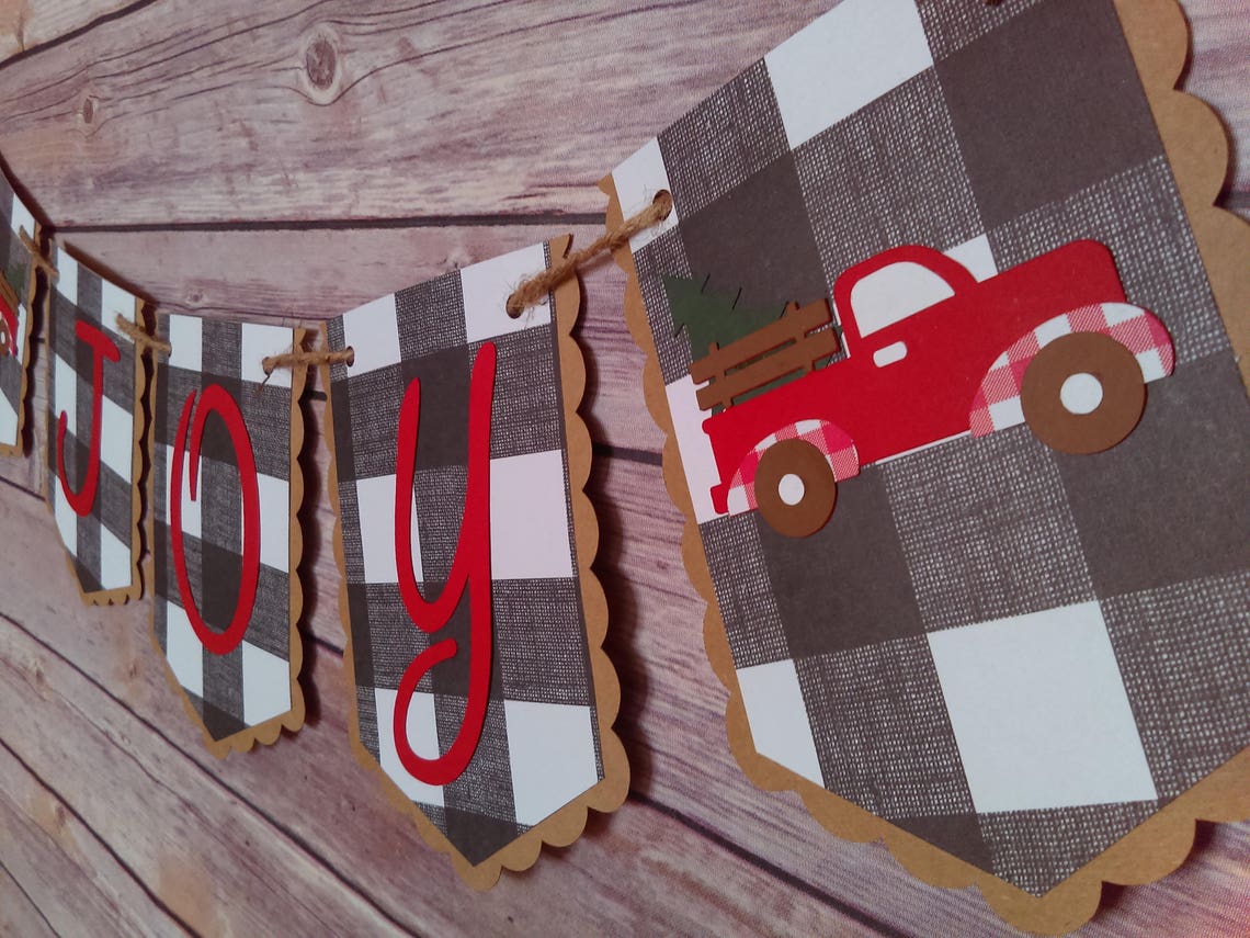 Buffalo Check Joy Banner Buffalo Check Banner Joy Banner - Etsy