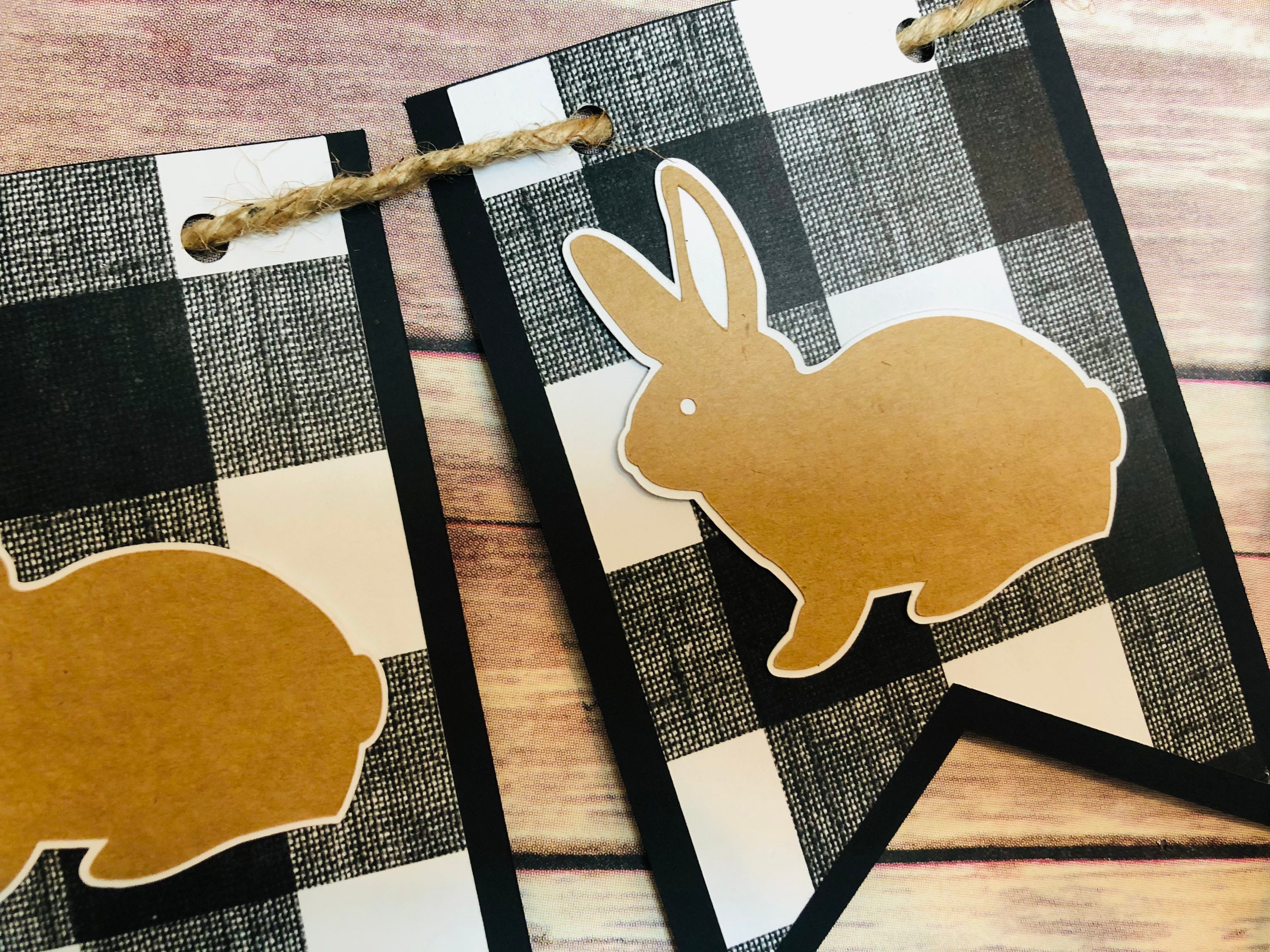 Buffalo Check Bunny Banner Buffalo Check Rabbit Banner | Etsy