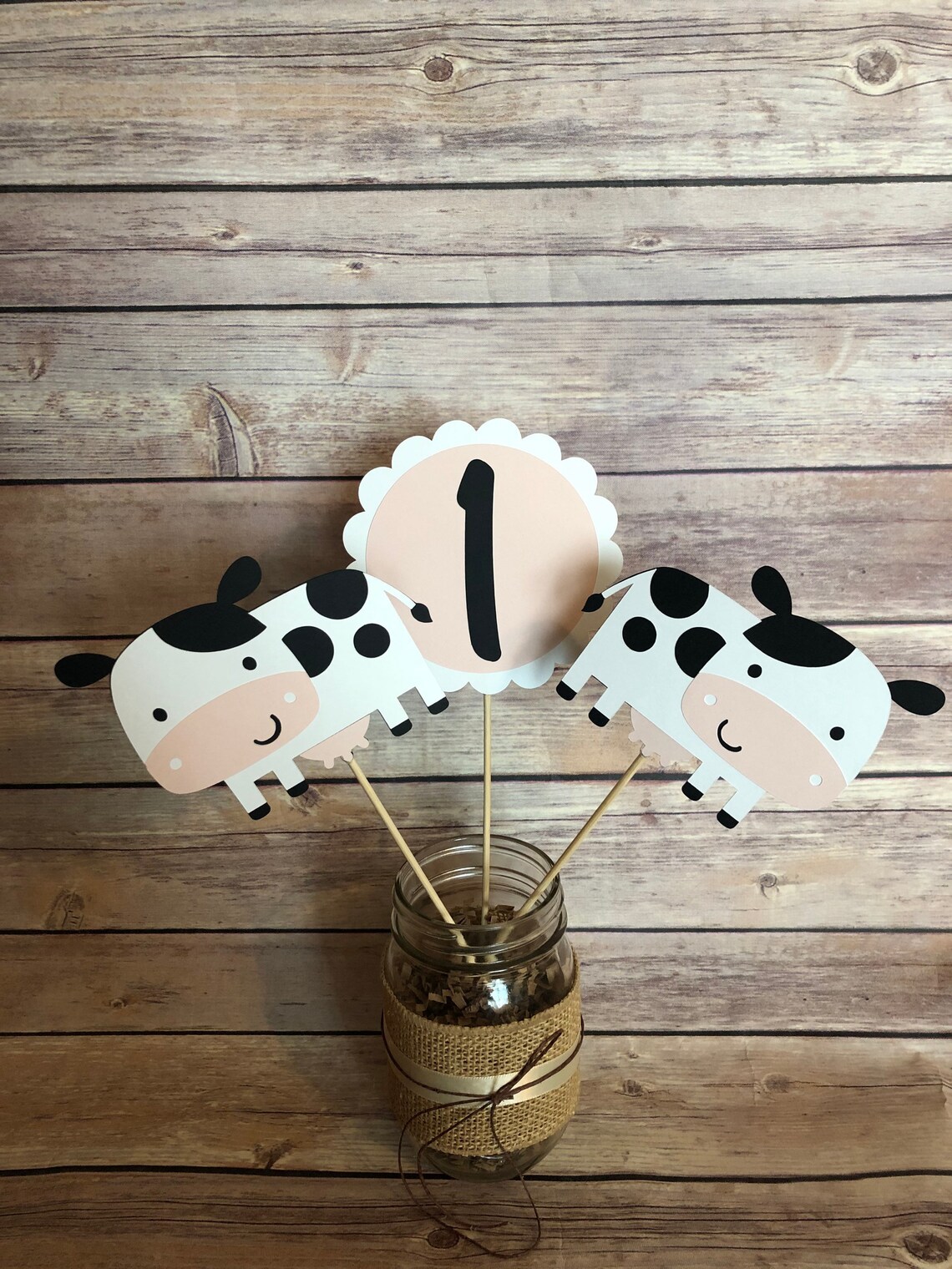 Cow Centerpiece Sticks Cow Toppers Cow Sticks Barnyard | Etsy