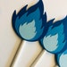 Blue Flame Toppers, Blue Flame Cupcake Toppers, Flame Toppers, Fire ...