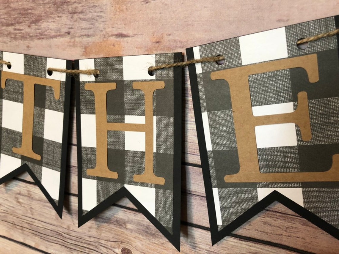 Buffalo Check Banner Buffalo Plaid Banner Gather Banner - Etsy