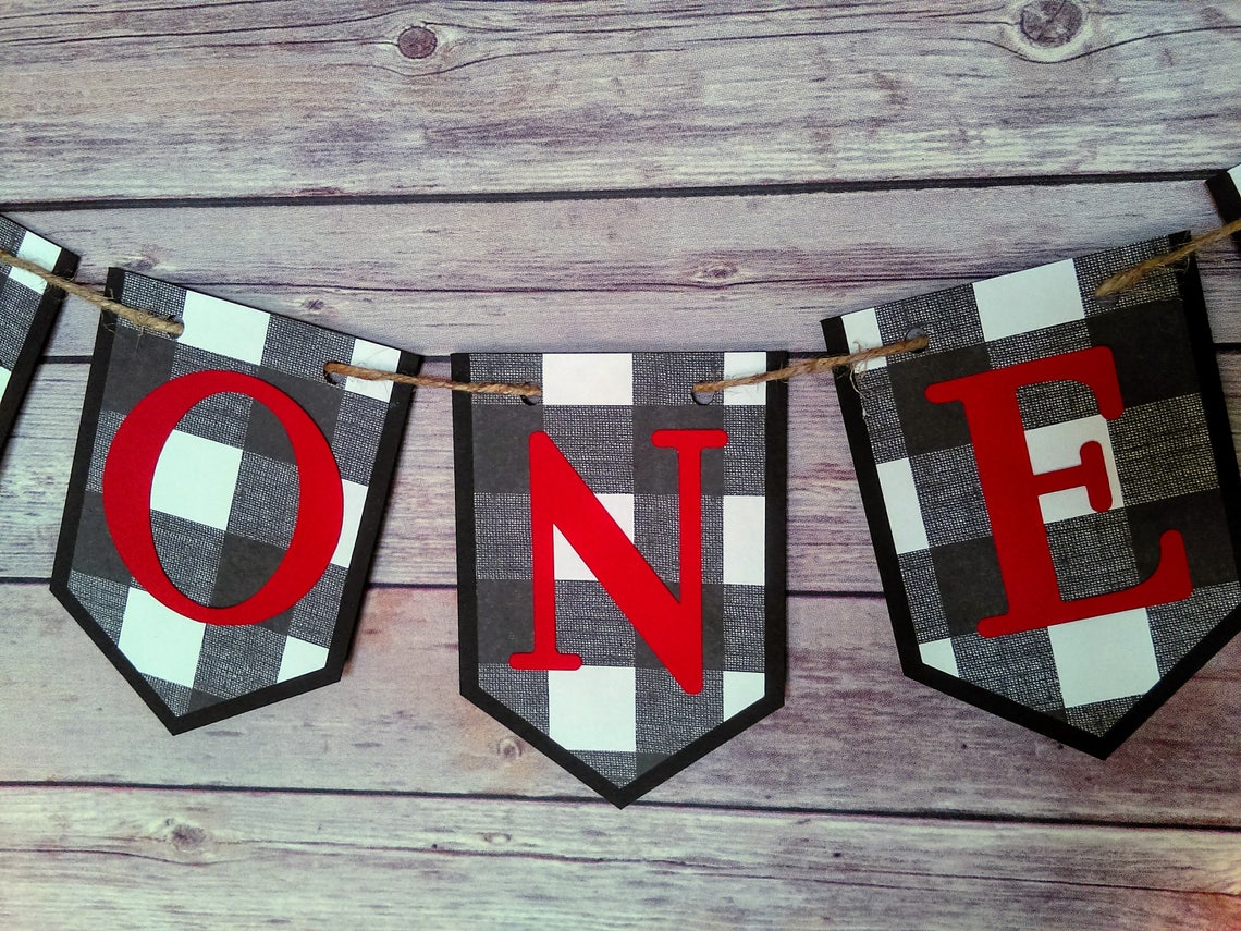 Buffalo Check Deer High Chair Banner, Buffalo Check Banner, Buffalo ...