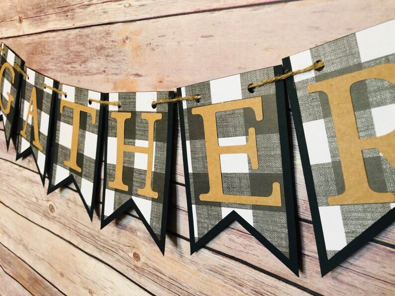 Buffalo Check Banner Buffalo Plaid Banner Gather Banner - Etsy