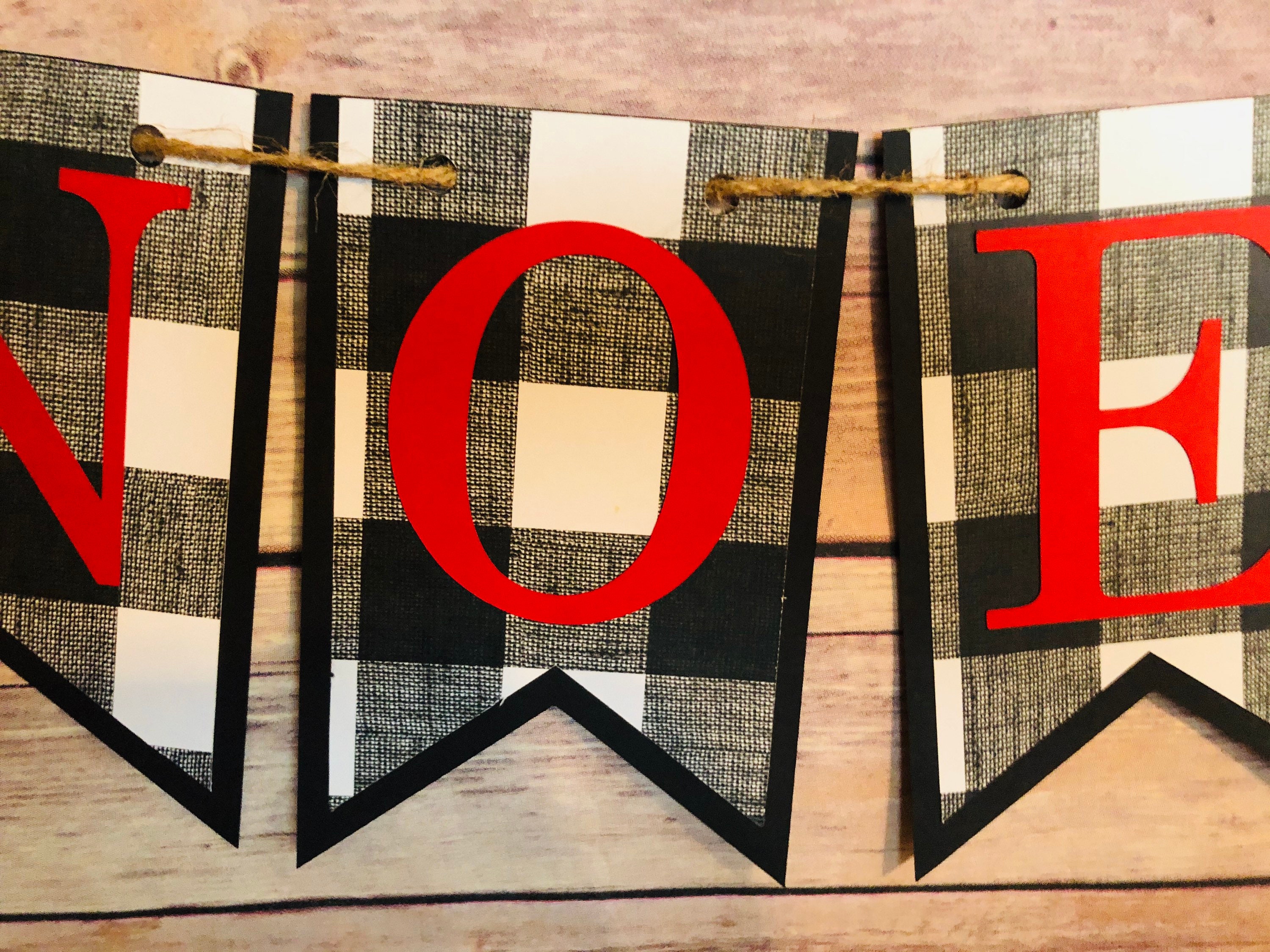 Buffalo Check Noel Banner Noel Banner Christmas Banner | Etsy