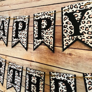Pink Leopard Birthday Banner, Leopard Banner, Cheetah Banner, Pink ...