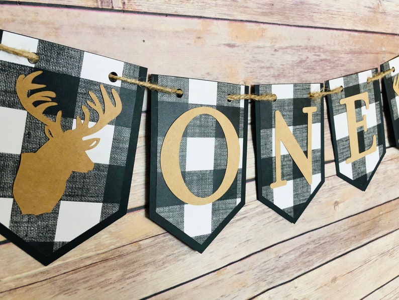 Buffalo Check Deer Banner, Buffalo Check Banner, Buffalo Plaid Banner ...