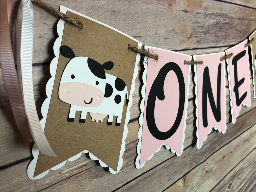 Cow High Chair Banner, Cow Banner, Rustic Banner, Barnyard Banner ...
