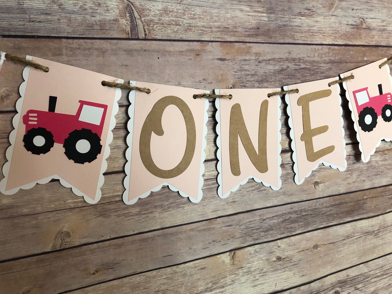 Pink Tractor Banner Pink Tractor Decor Pink Tractor Party | Etsy