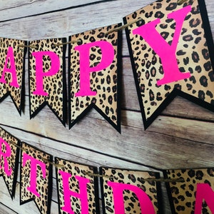 Leopard Happy Birthday Banner, Leopard Banner, Leopard Birthday Banner ...