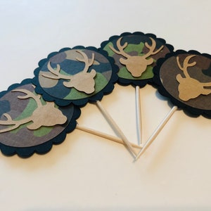 Camo Deer Cupcake Toppers, Camo Toppers, Rustic Toppers, Woodland ...