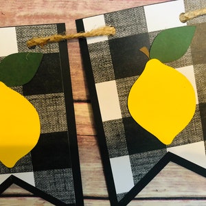 Buffalo Check Lemon Banner, Buffalo Check Banner, Lemon Banner, Lemon ...