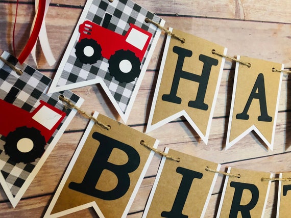 Red Tractor Banner Tractor Banner Red Tractor Party - Etsy