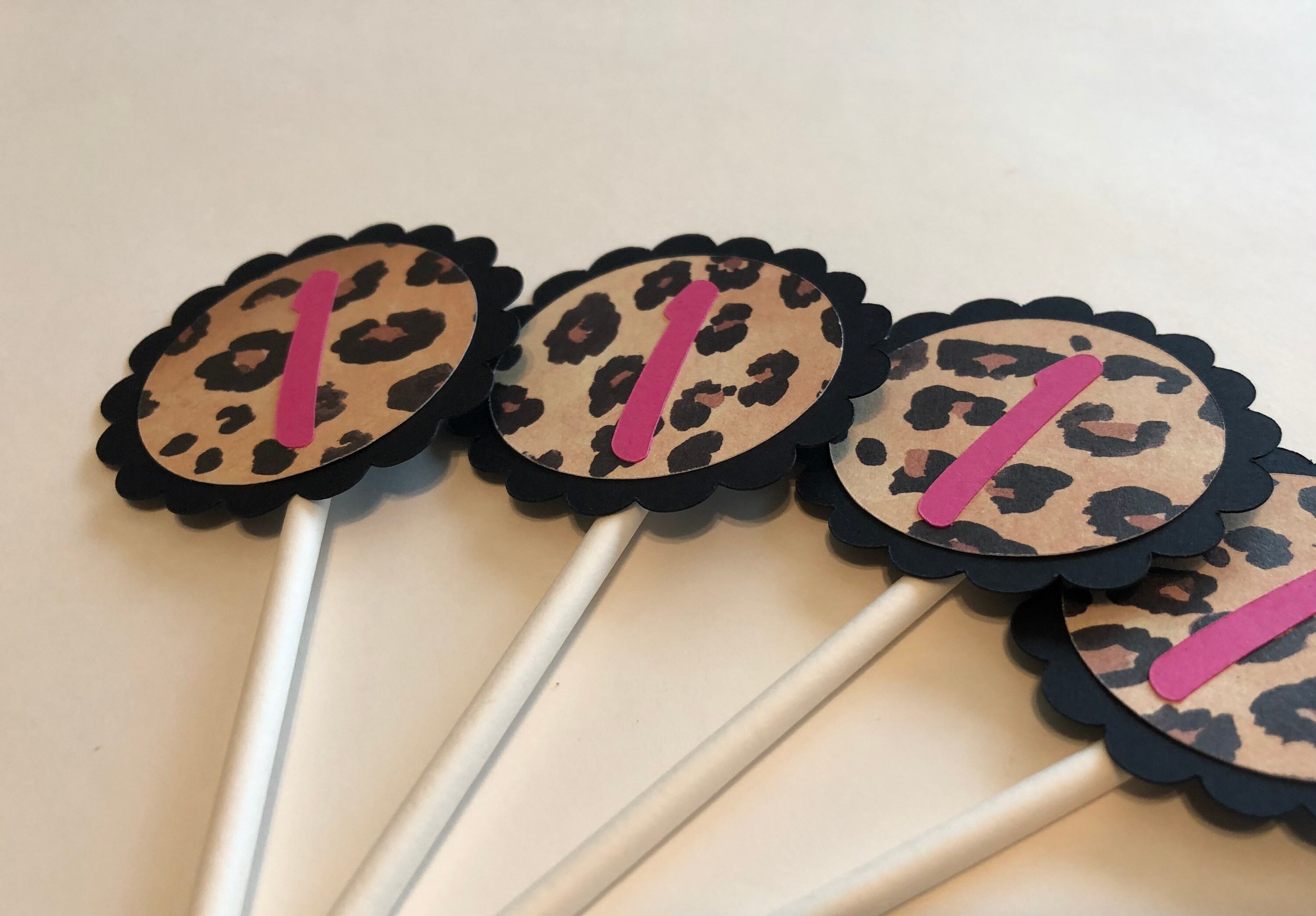Leopard Cupcake Toppers Leopard Toppers Leopard Cake | Etsy