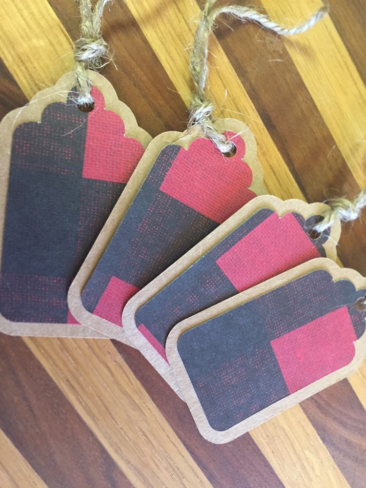 Buffalo Plaid Tag, Buffalo Check Tag, Christmas Tag, Gift Tag, Plaid ...
