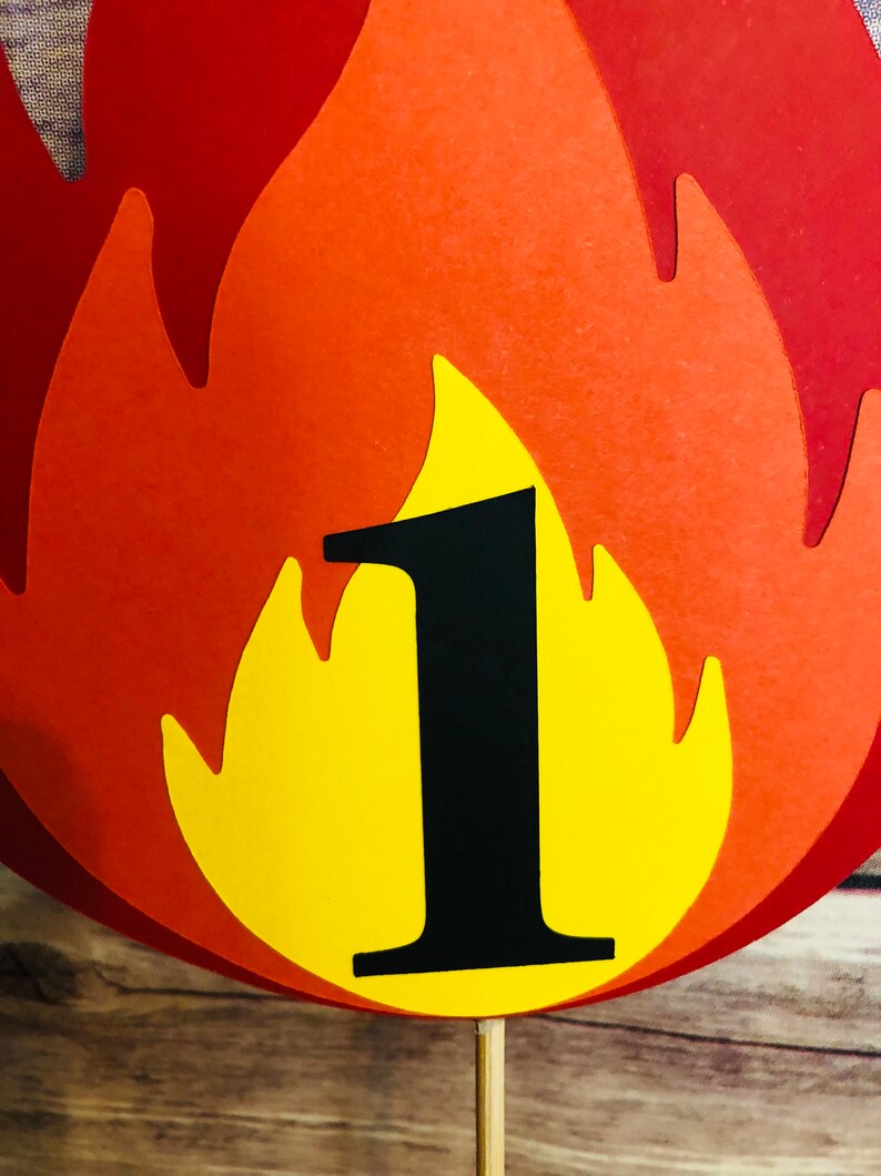 Flame Cake Topper, Flame Topper, Fire Cake Topper, Fire Topper, Fireman ...