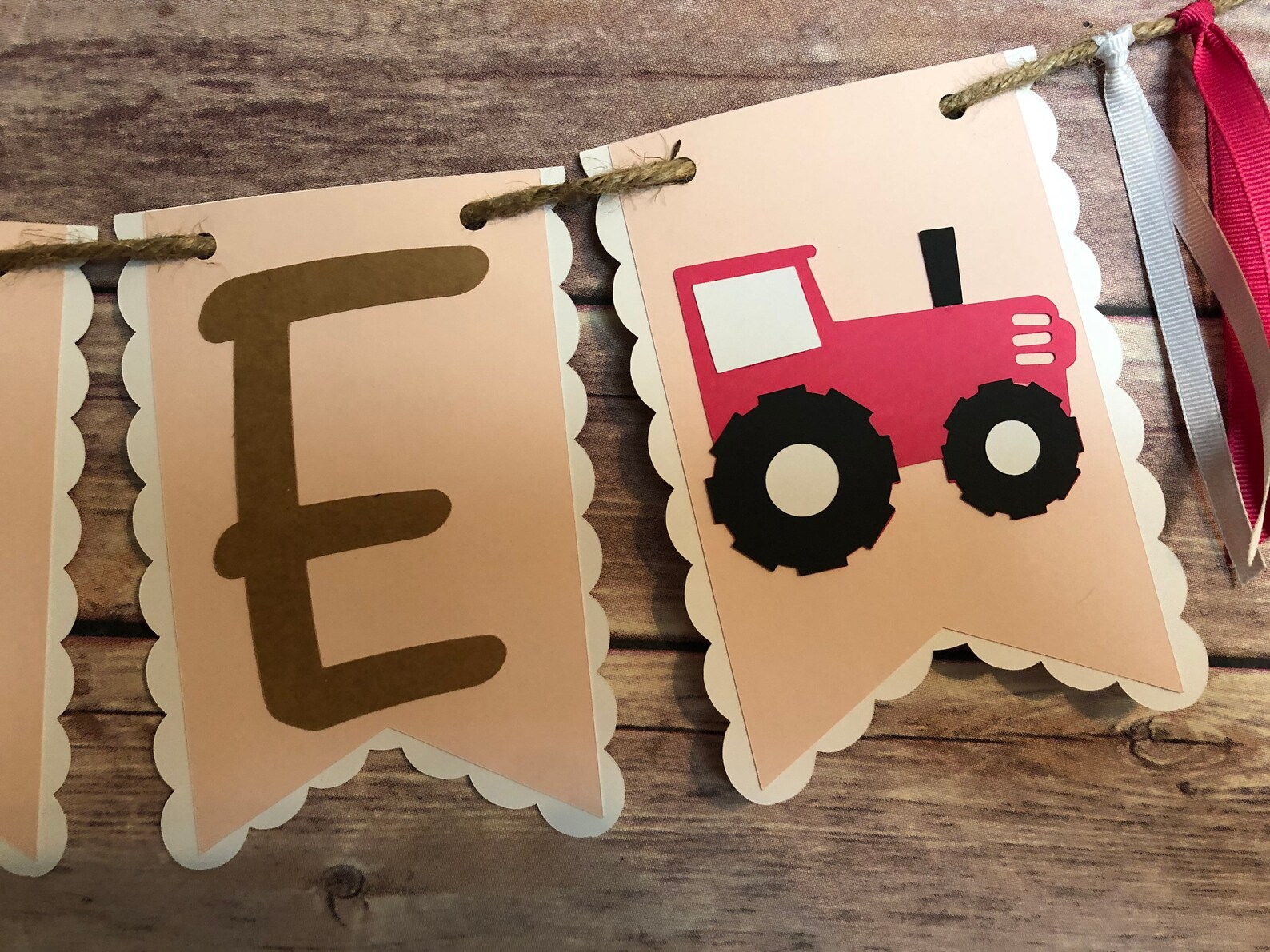 Pink Tractor Banner, Pink Tractor Decor, Pink Tractor Party, Tractor ...