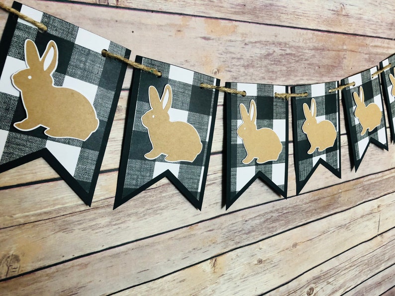 Buffalo Check Bunny Banner, Buffalo Check Rabbit Banner, Buffalo Check ...