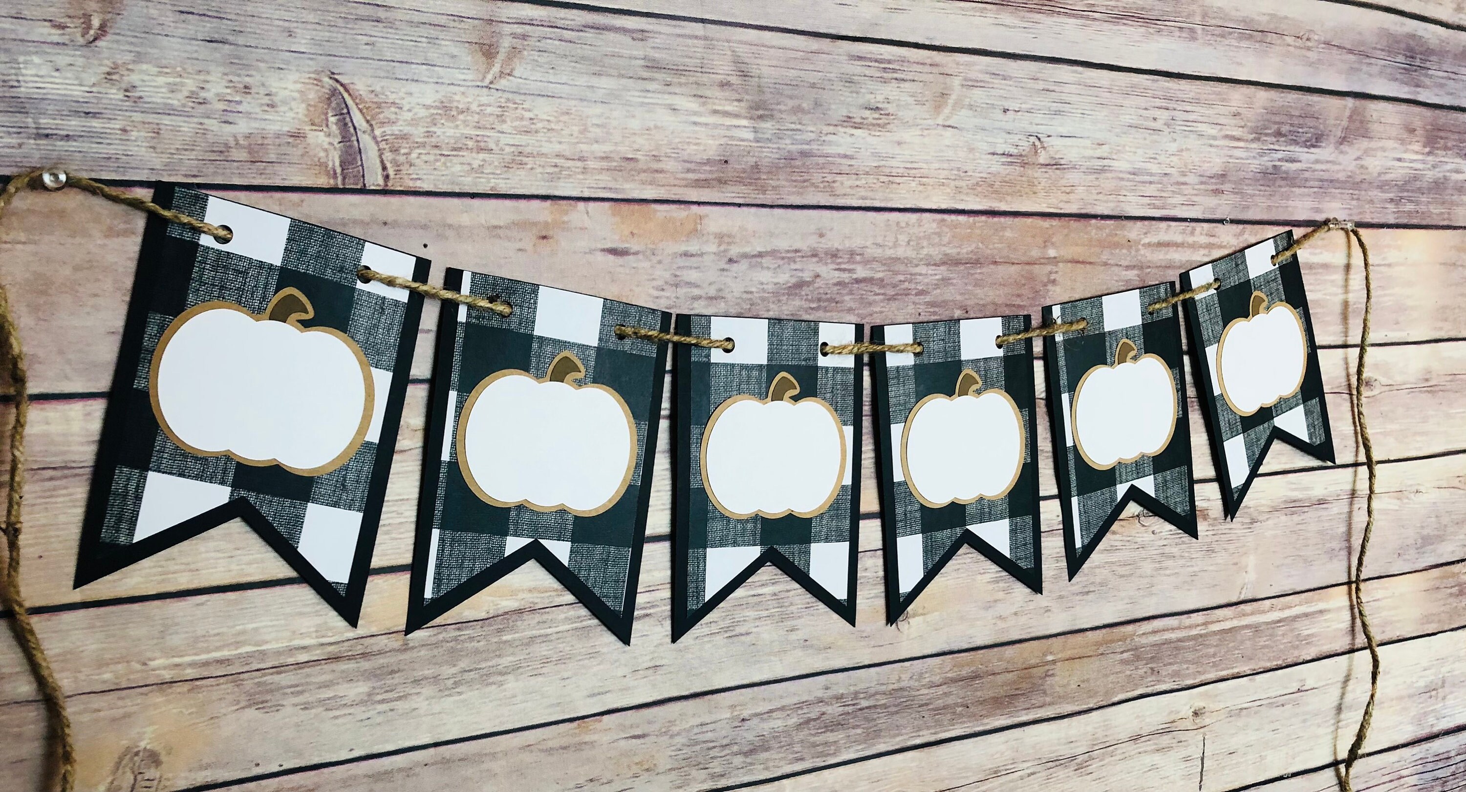 Buffalo Check Pumpkin Banner, Buffalo Check Banner, Pumpkin Banner ...