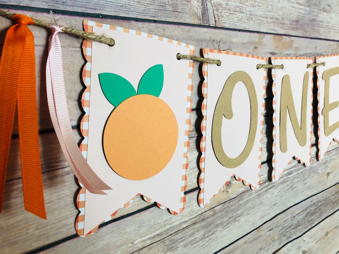 Gingham Orange Banner, Orange Banner, Gingham Banner, Cutie Banner ...