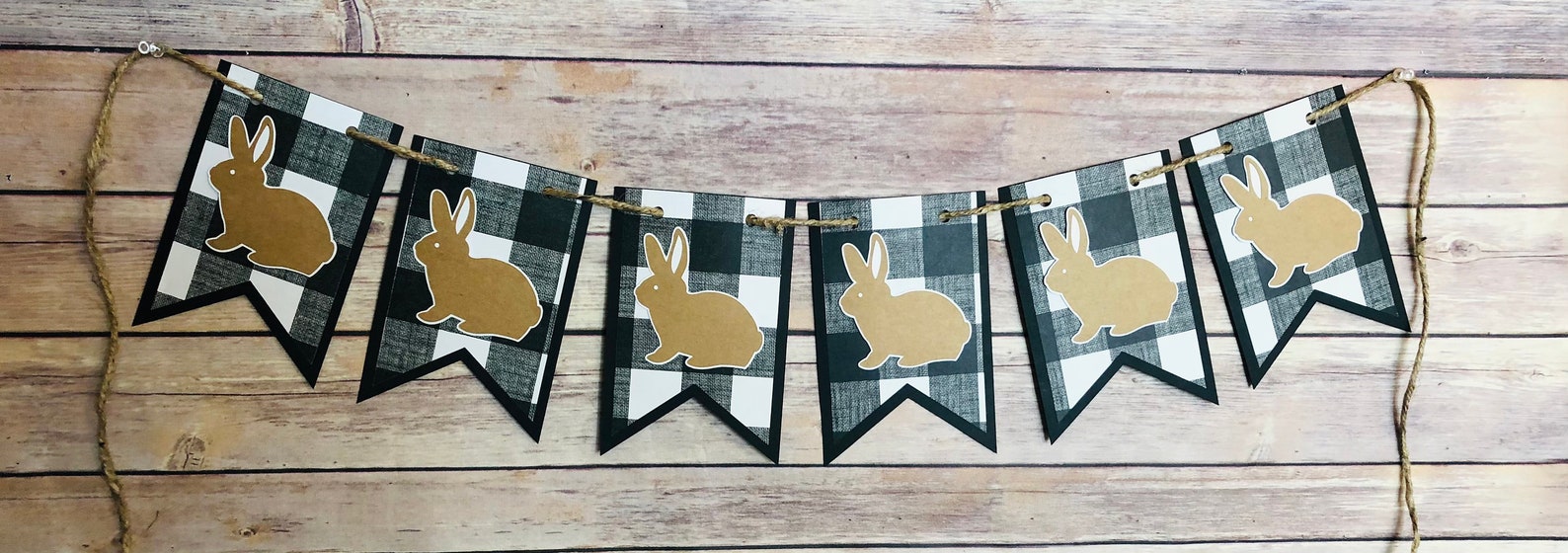 Buffalo Check Bunny Banner Buffalo Check Rabbit Banner | Etsy