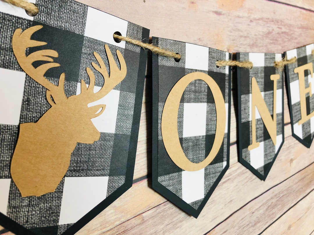 Buffalo Check Deer Banner, Buffalo Check Banner, Buffalo Plaid Banner ...