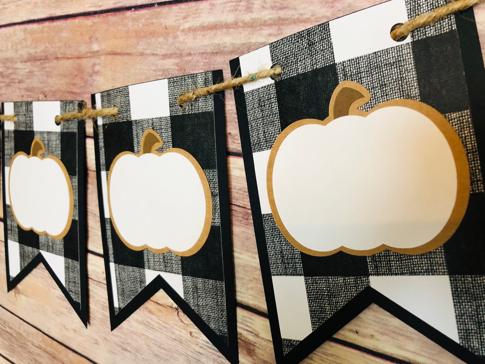 Buffalo Check Pumpkin Banner Buffalo Check Banner Pumpkin - Etsy