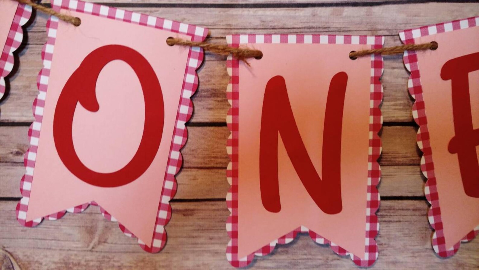 Gingham Strawberry High Chair Banner, Strawberry Banner, Strawberry One ...