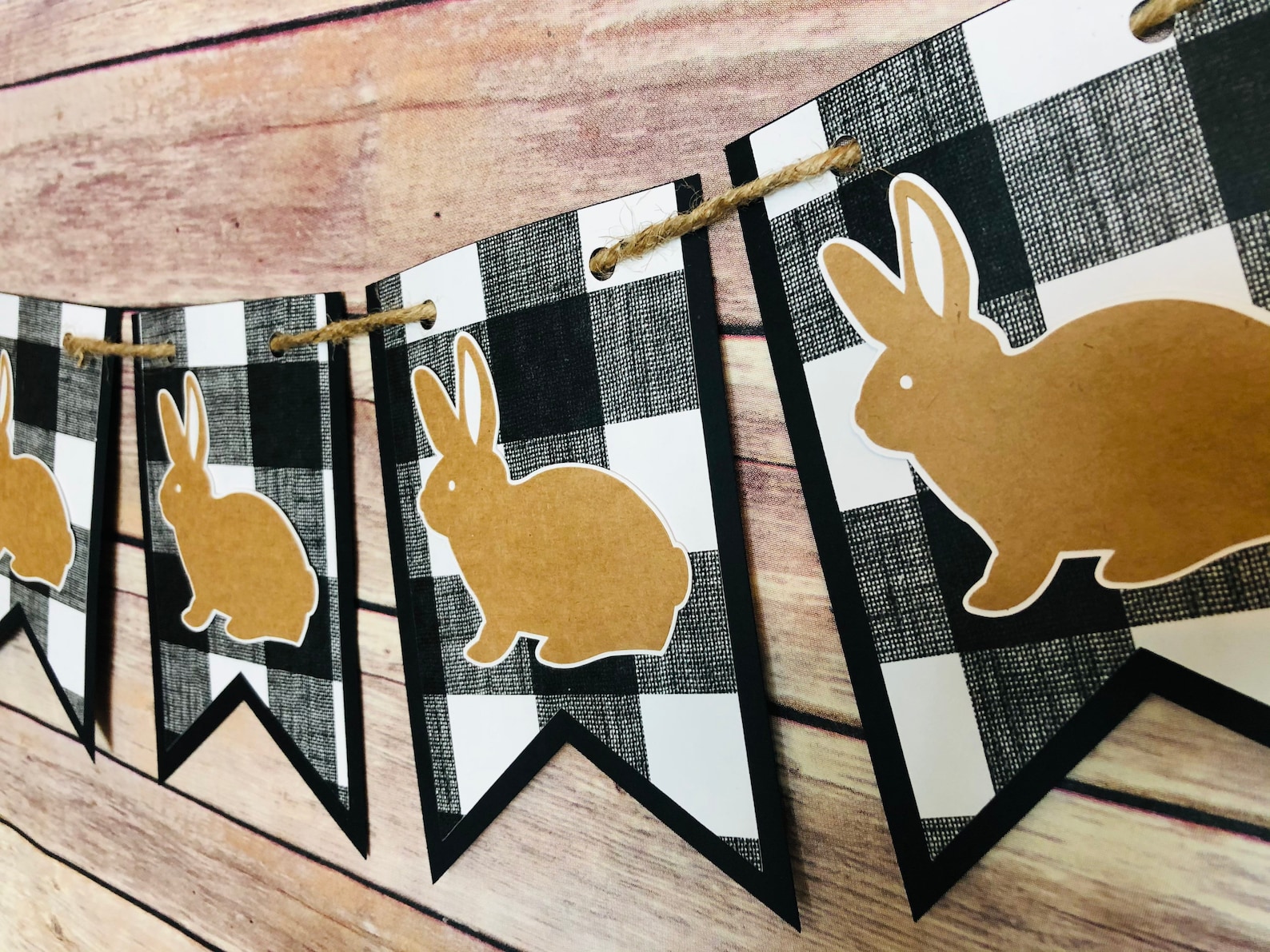 Buffalo Check Bunny Banner, Buffalo Check Rabbit Banner, Buffalo Check ...