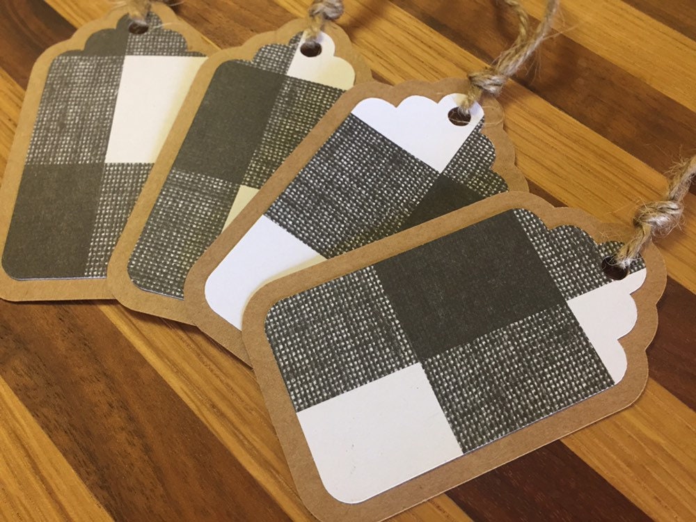 Buffalo check tags buffalo plaid tags plaid tags gift tags | Etsy