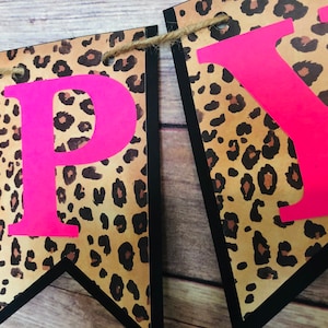 Leopard Happy Birthday Banner, Leopard Banner, Leopard Birthday Banner ...