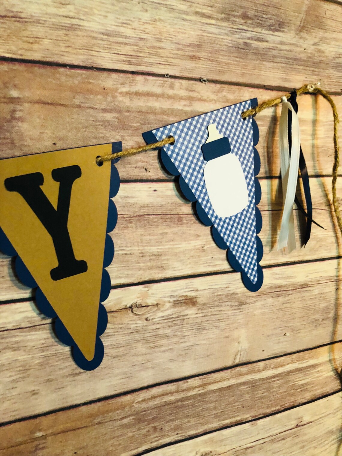 Gingham Baby Banner, Baby Banner, Baby Q Banner, Bbq Banner, Picnic ...