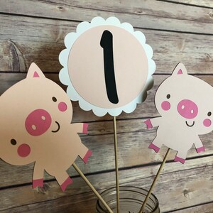 Pig Centerpiece Sticks, Pig Centerpieces, Pig Toppers, Barnyard Toppers ...