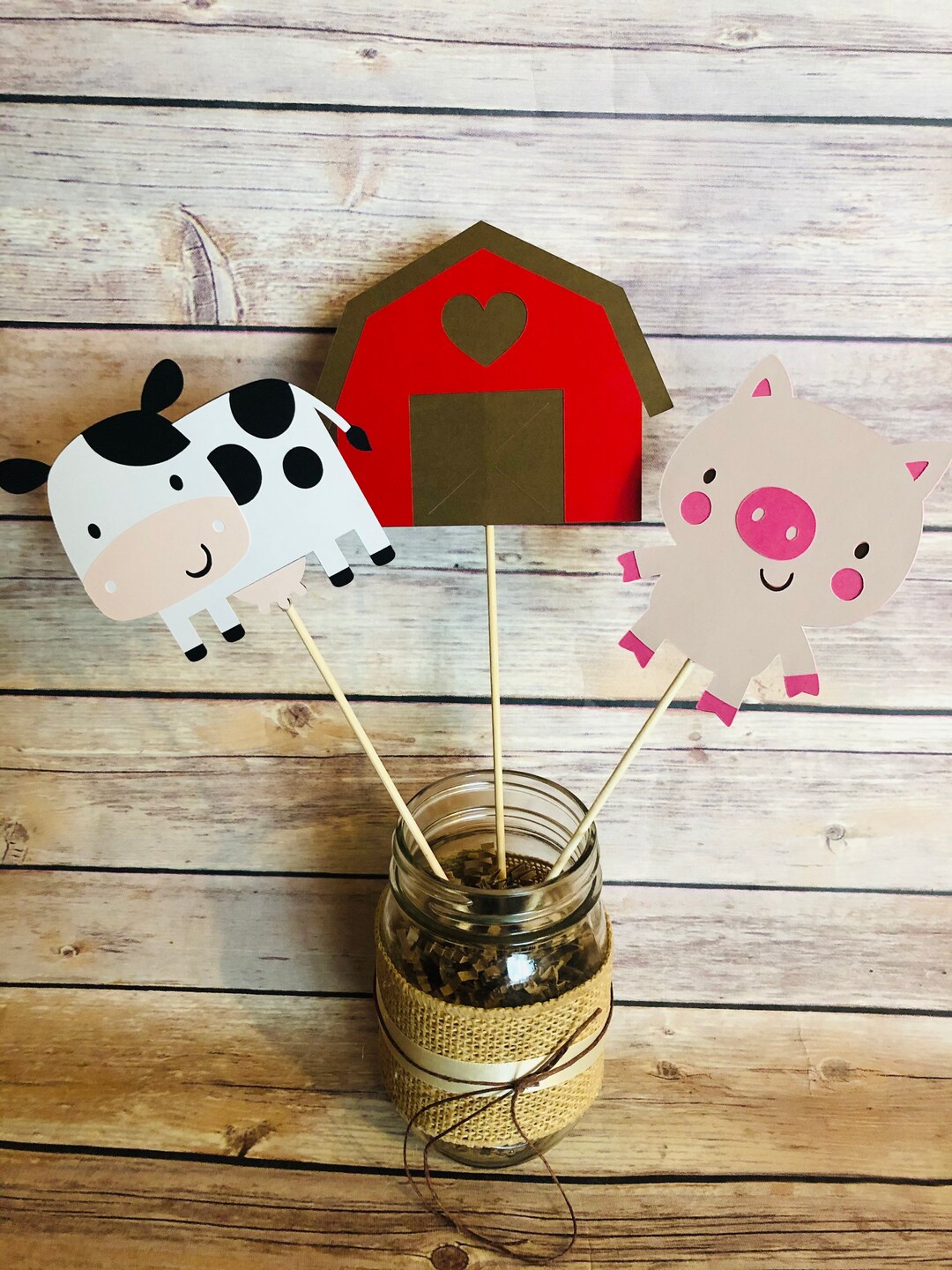 Barnyard Centerpiece Toppers, Barnyard Sticks, Barnyard Toppers, Animal ...