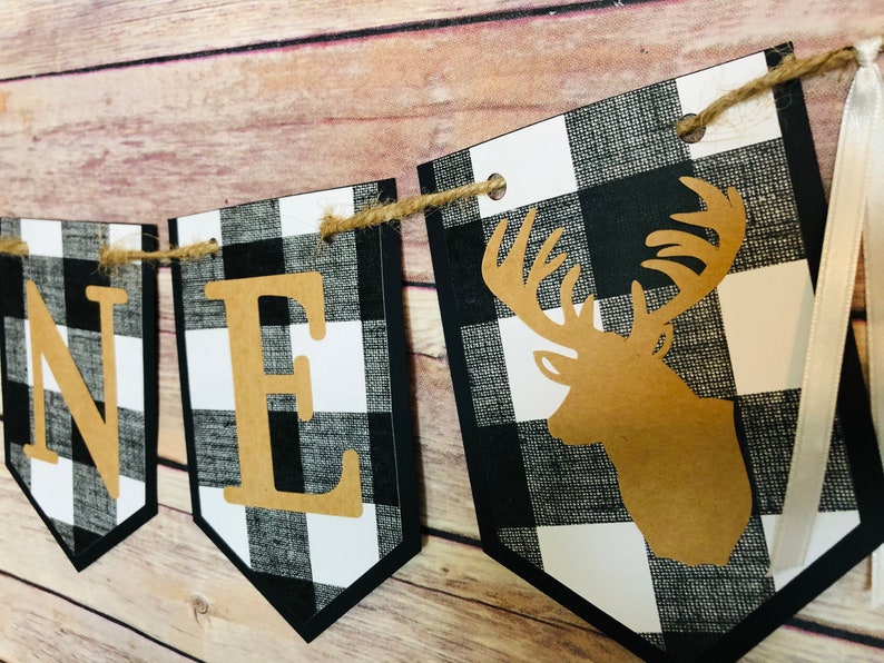 Buffalo Check Deer Banner, Buffalo Check Banner, Buffalo Plaid Banner ...