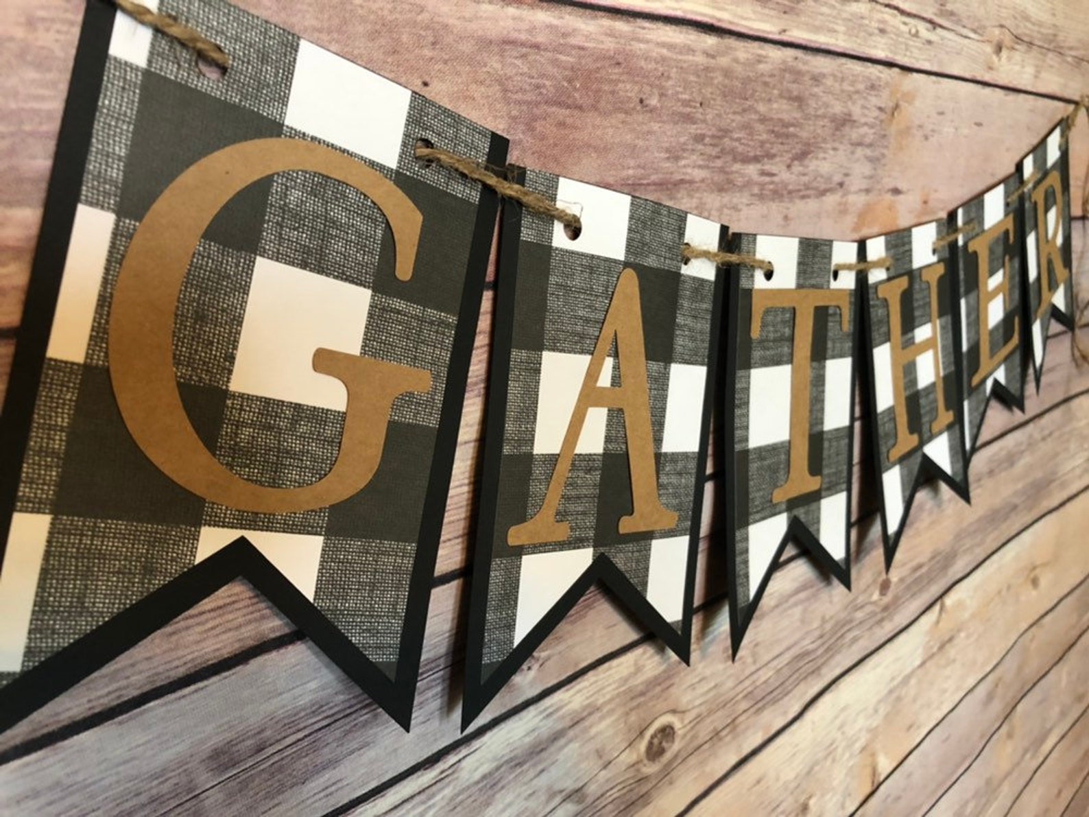 Buffalo Check Banner Buffalo Plaid Banner Gather Banner - Etsy