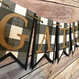 Buffalo Check Banner, Buffalo Plaid Banner, Gather Banner, Thanksgiving ...